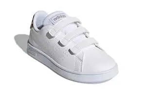 Adidas Advantage J White Leopard Print Sneakers
