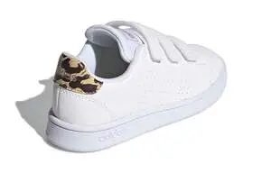 Adidas Advantage J White Leopard Print Sneakers