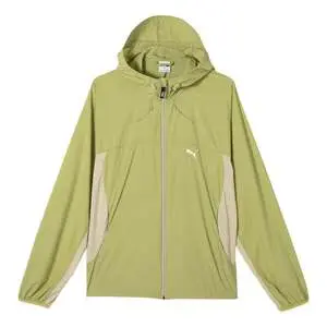 PUMA Zip-up Hooded Jacket - Green/tan
