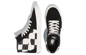 VANS Sk8-hi High Top Sneakers With Checkerboard Pattern - Black/white