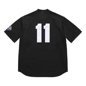 Supreme Logo Baseball Henley - Black