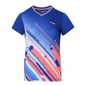 LI-NING Ss22 Table Tennis Series Quick Dry Short Sleeve T-shirt - Blue