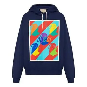 Gucci Graphic Paint Hoodie - Navy/multi