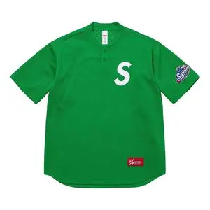 Supreme Logo Baseball Henley - Green