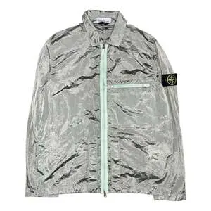 Stone Island Zip Up Jacket With Compass Patch - Green