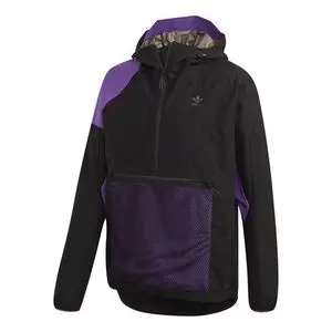 Adidas Originals Hooded Half Zip Anorak Jacket - Black