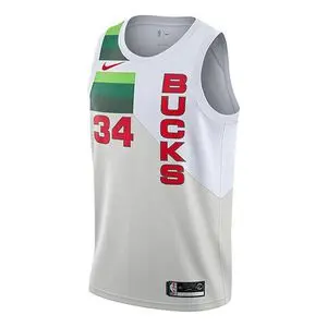 Nike Giannis Antetokounmpo Milwaukee Bucks 2018/19 Authentic Jersey #34 - White/red