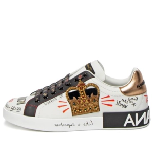 Dolce & Gabbana Portofino Graphic Sneakers - White/black