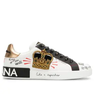 Dolce & Gabbana Portofino Graphic Sneakers - White/black