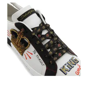 Dolce & Gabbana Portofino Graphic Sneakers - White/black