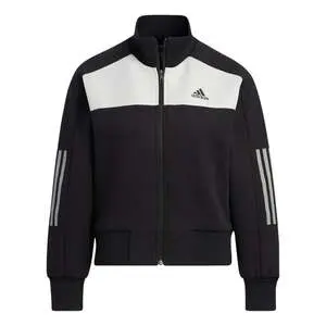 Adidas Zip-up Track Jacket With Paneled Design - Black/white