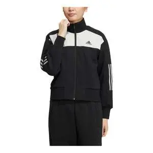 Adidas Zip-up Track Jacket With Paneled Design - Black/white