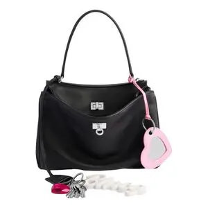Balenciaga Rodeo Handbag With Charm Detail - Black