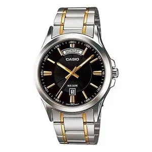 Casio Quartz Analog Watch With Two Tone Stainless Steel Band - Silverblack