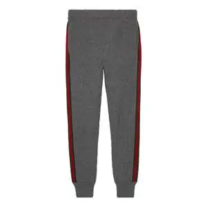 Gucci Wool Cashmere Pants With Web Detail - Grey