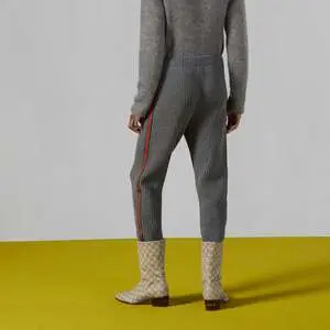 Gucci Wool Cashmere Pants With Web Detail