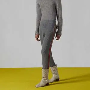 Gucci Wool Cashmere Pants With Web Detail