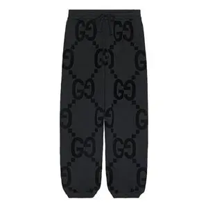Gucci Gg Flocked Print Cotton Fleece Sweattrouser