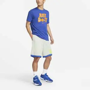 Nike Just Do It Alphabet Printing Round Neck Short Sleeve Blue - Multi-color