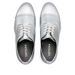 Onitsuka Tiger Derby Lace-up Metallic Sneakers - Silver