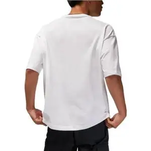 JORDAN Flight Essentials Solid Color Logo Label Loose Pullover Round Neck Half Sleeve White T-shirt