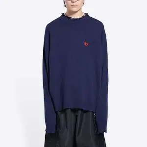Balenciaga Double B Highneck Wool Knit Sweater