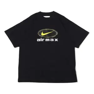 Nike Logo Alphabet Printing Breathable Round Neck Short Sleeve Black T-shirt - Default Color