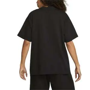 Nike Logo Alphabet Printing Breathable Round Neck Short Sleeve Black T-shirt - Default Color