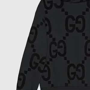 Gucci Gg Flocked Print Cotton Fleece Sweatshirt