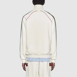 Gucci Ribbon Knitted Zip Sweatshirt For