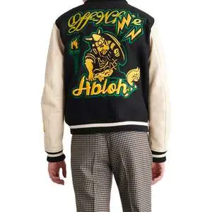 Off-White Logo-patch Varsity Jacket