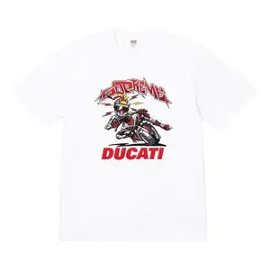 Supreme X Ducati Bike T-shirt 'white Red Black - White/red/black