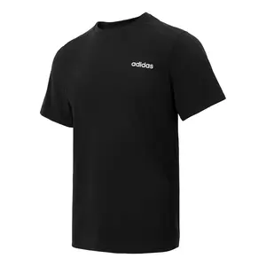 Adidas Contrast Chest Logo Crew Neck Basic Sports T-shirt Asia Sizing - Black