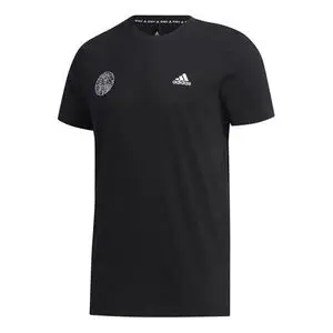 Adidas Alphabet Logo Printing Short Sleeve - Black