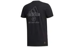 Adidas Alphabet Logo Printing Short Sleeve - Black