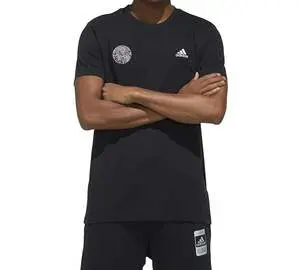 Adidas Alphabet Logo Printing Short Sleeve - Black