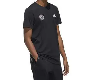 Adidas Alphabet Logo Printing Short Sleeve - Black