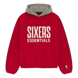 Fear Of God Fear Of God Essentials X NBA Philadelphia 76ers Hoodie Red/grey