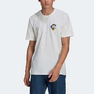 Adidas Printing Round Neck Pullover Sports Short Sleeve White