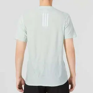 Adidas Solid Color Athleisure Casual Sports Round Neck Short Sleeve Flax Green T-shirt - Default Color