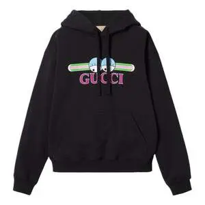 Gucci Printed Cotton Jersey Hoodie - Black