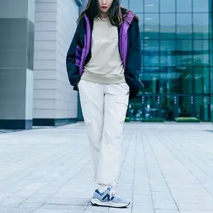 NEW BALANCE Casual Round Neck Long Sleeves Solid Color Pullover Hoodie