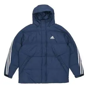 Adidas Padded Down Jacket With Hood And Striped Sleeves - Default Color