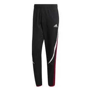 Adidas Men's Adidas Contrasting Colors Vertical Stripes Logo Casual Sports Pants/trousers/joggers Black Multi-color