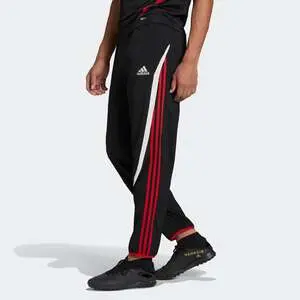 Adidas Contrasting Colors Vertical Stripes Logo Casual Sports Pants/trousers/joggers Black - Multi-color