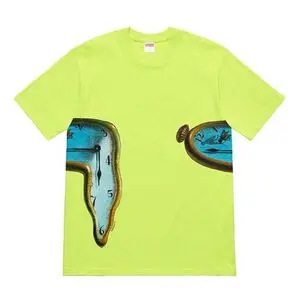 Supreme The Persistence Of Memory Neon Green Tee - Redgreen