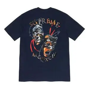 Supreme Ss20 Week 1 Laugh Now Tee Printing Short Sleeve Navy - Blue