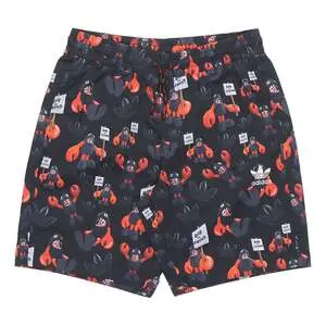 Adidas Casual Sports Shorts With Graphic Print - Black