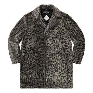 Supreme Faux Fur Overcoat - Black
