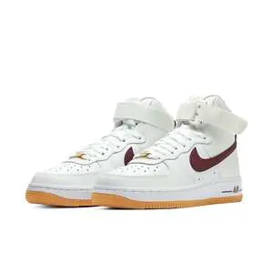 Nike Force 1 High Top Sneakers - White/red